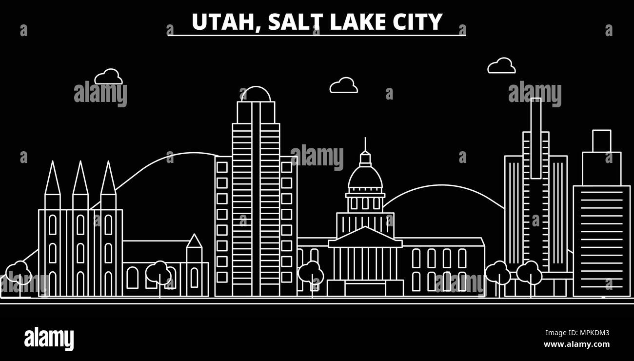 Salt Lake City silhouette skyline. USA - Salt Lake City vector city ...
