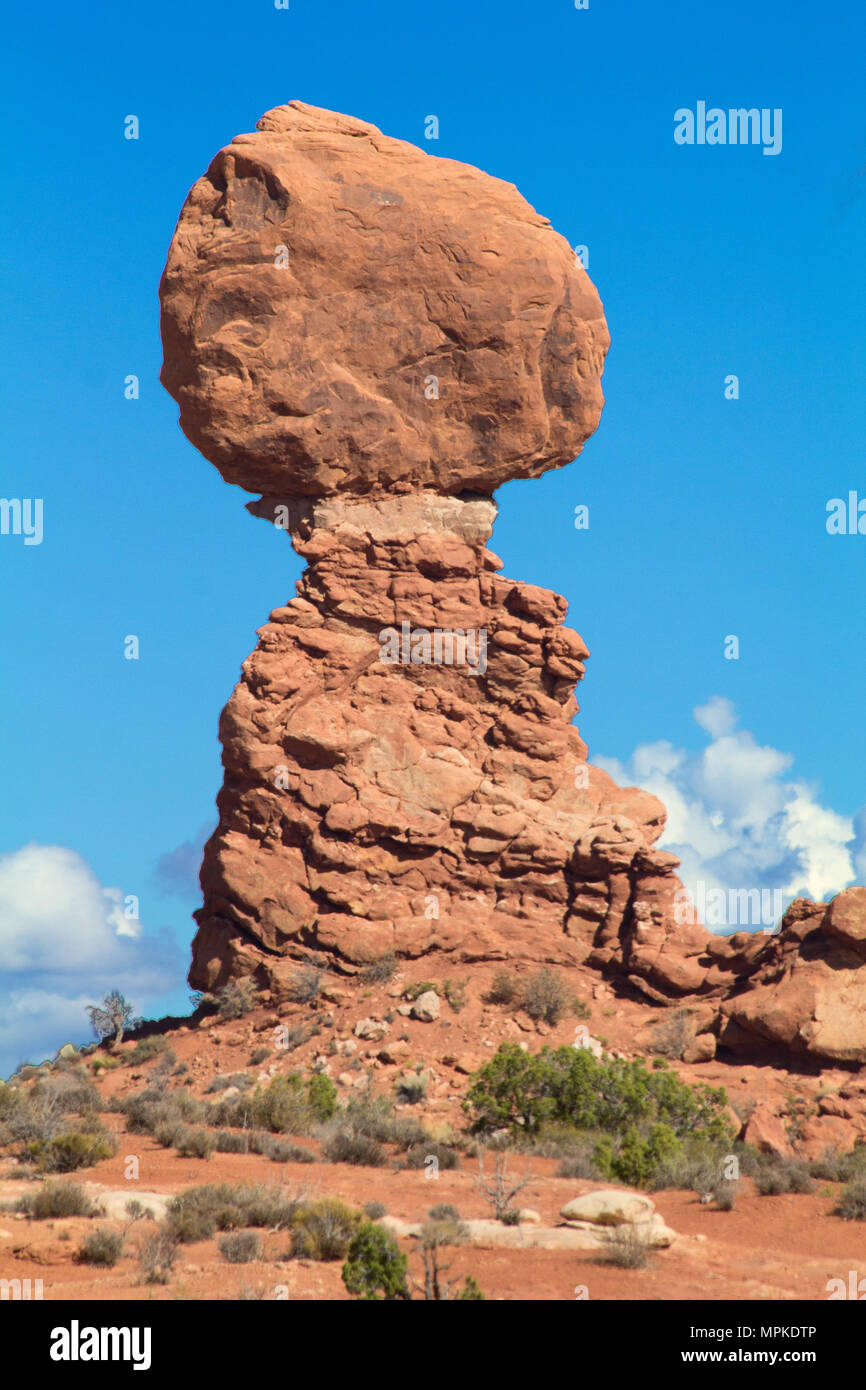 Famous Balancing Rock in the Arches National park, Utah, USA Stock ...