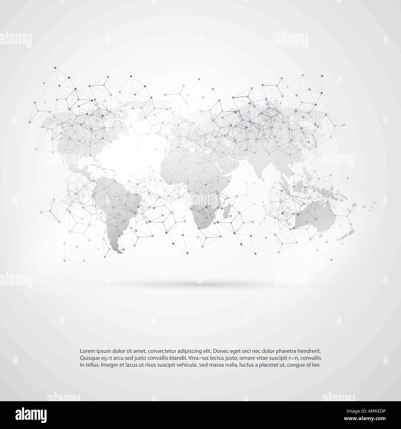 Cloud Computing and Networks with World Map - Abstract Global Digital Network Connections ...