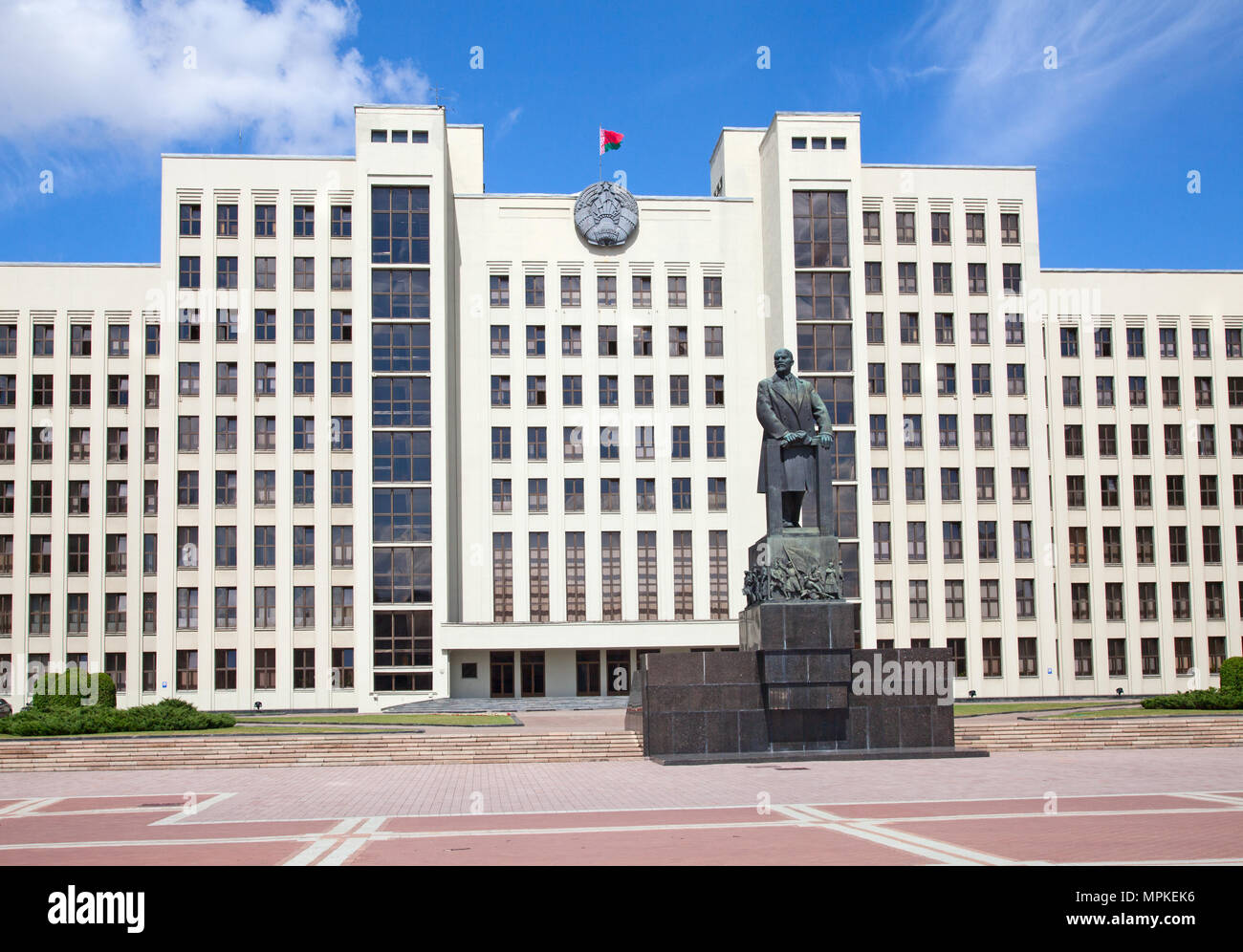 Parliament building on the Independence square in Minsk. Belarus Stock ...