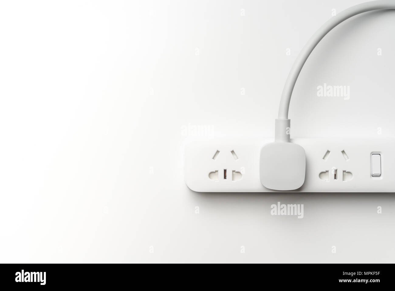 socket and plug electric power bar white color isolate. save energy and ...