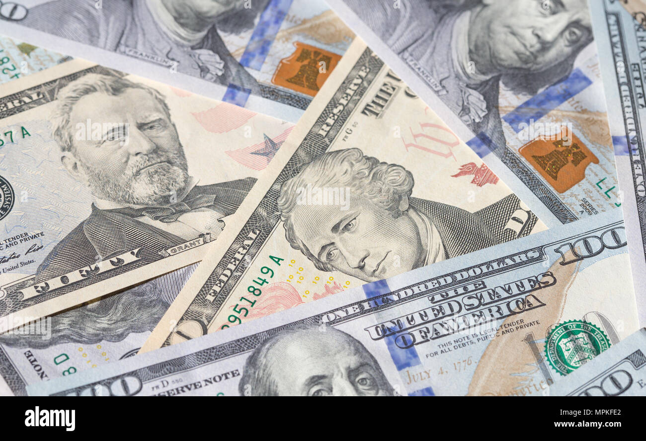 US dollar banknote collection Stock Photo - Alamy
