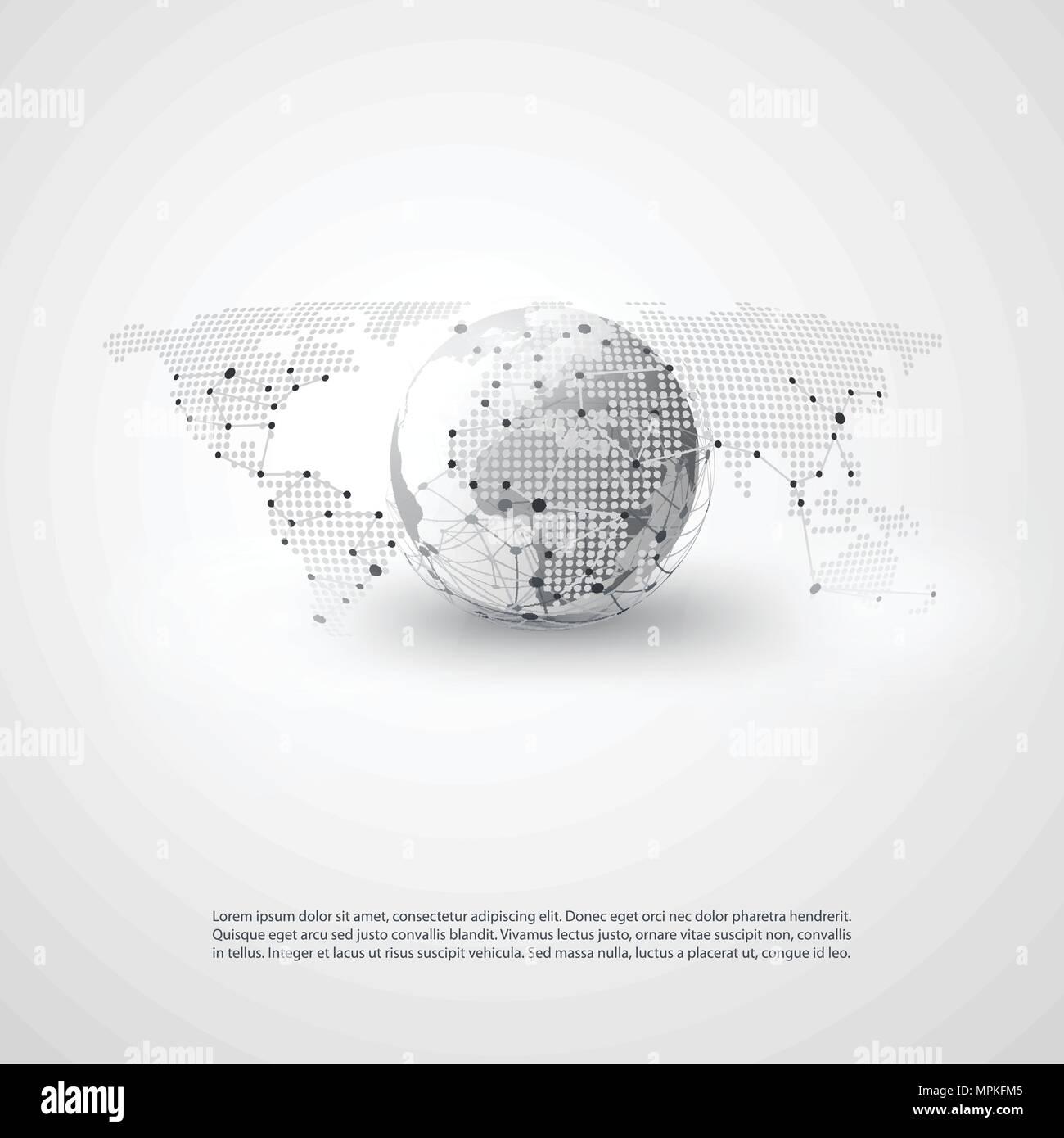 Cloud Computing and Networks Concept with World Map - Global Digital Network Connections ...