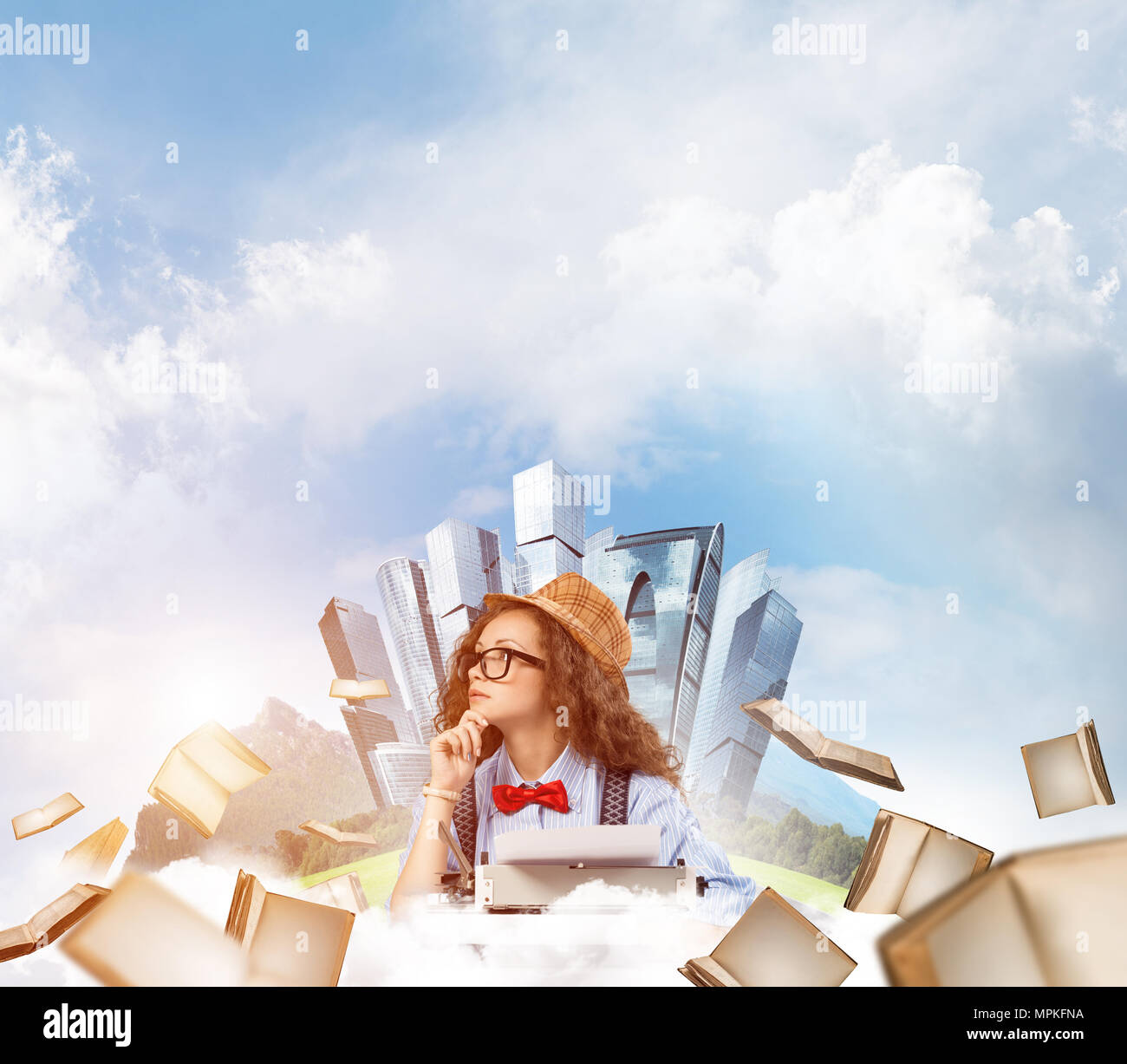 Creative inspiration of young female writer Stock Photo - Alamy