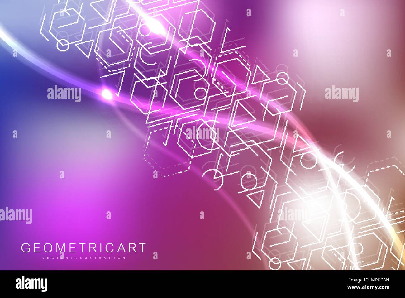 Science network pattern, connecting lines and dots. Modern futuristic ...