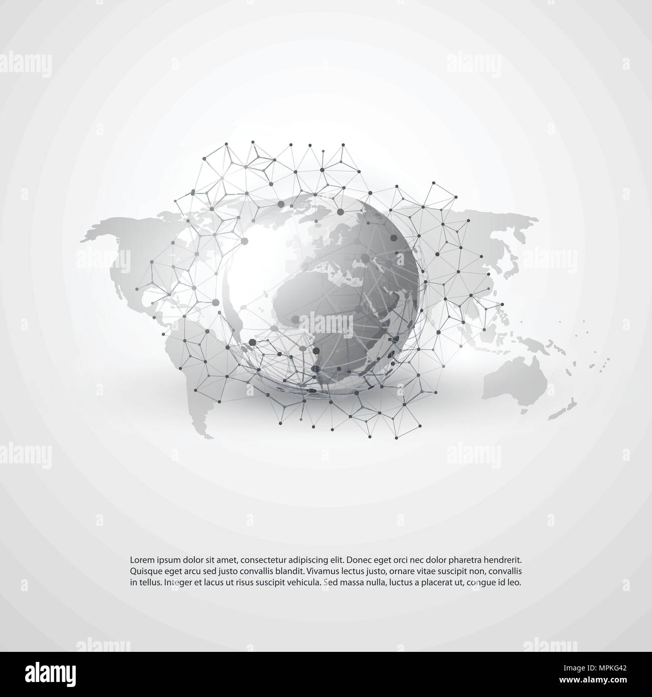 Cloud Computing and Networks Concept with World Map - Global Digital ...