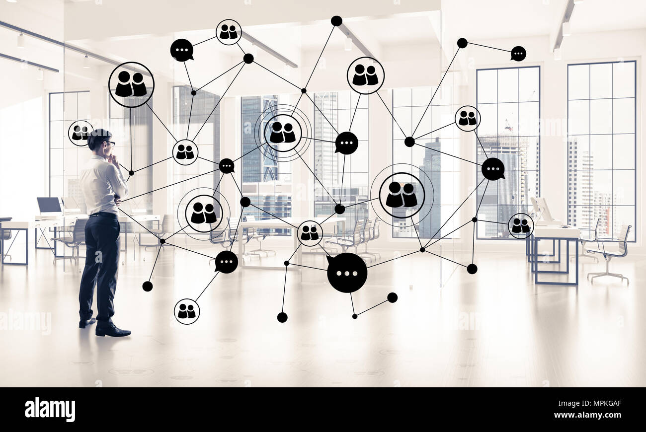 Networking and social communication concept as effective point f Stock ...