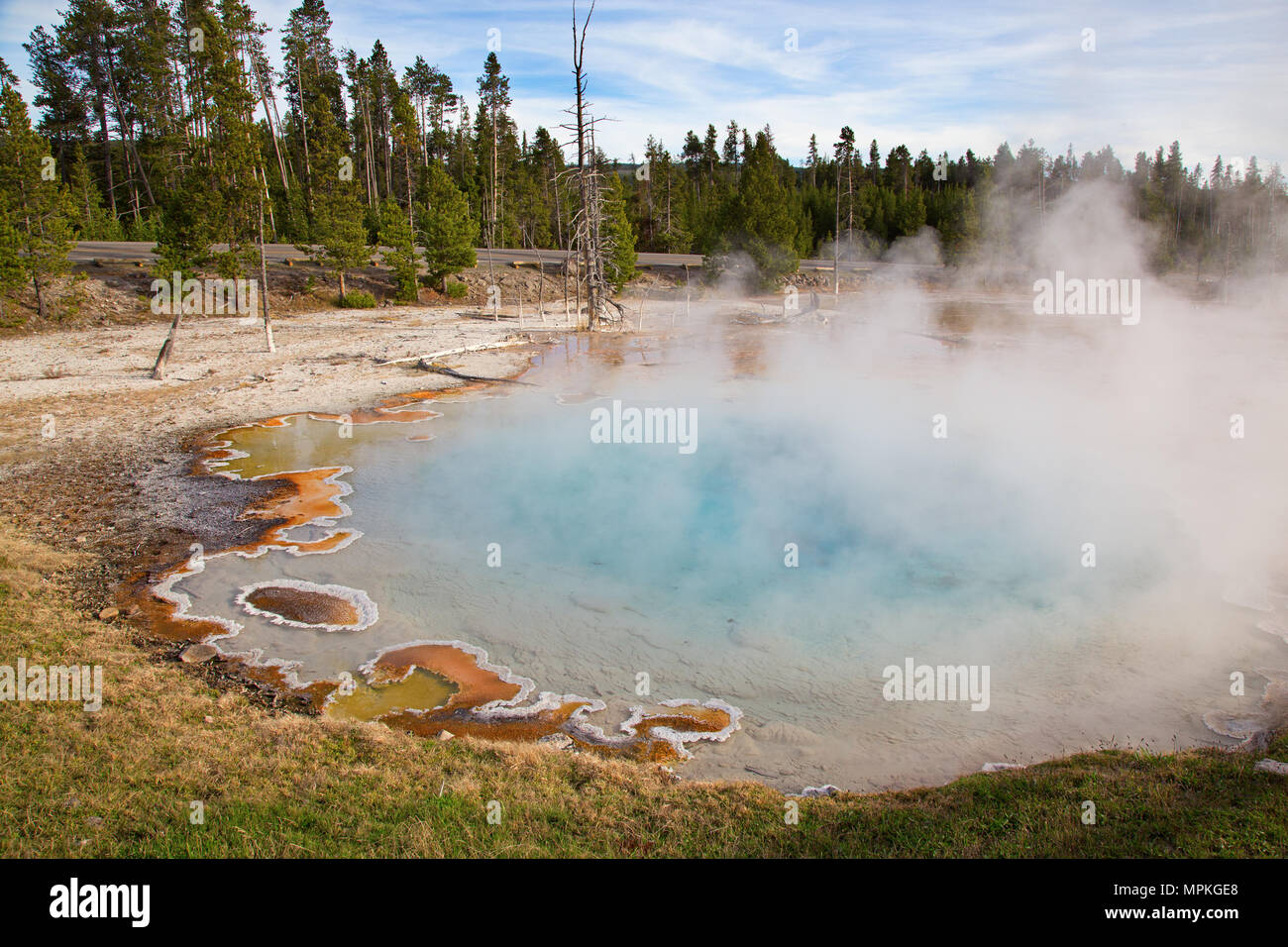 Lower geyser basin in the Yellowstone National park, USA Stock Photo ...