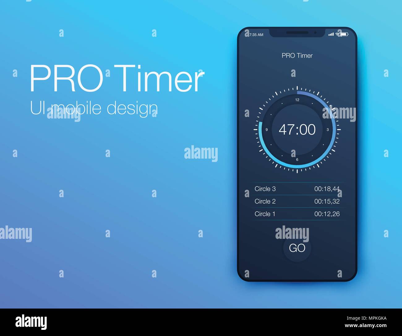 Timer Application Ui Design Concept Stock Vector Image And Art Alamy