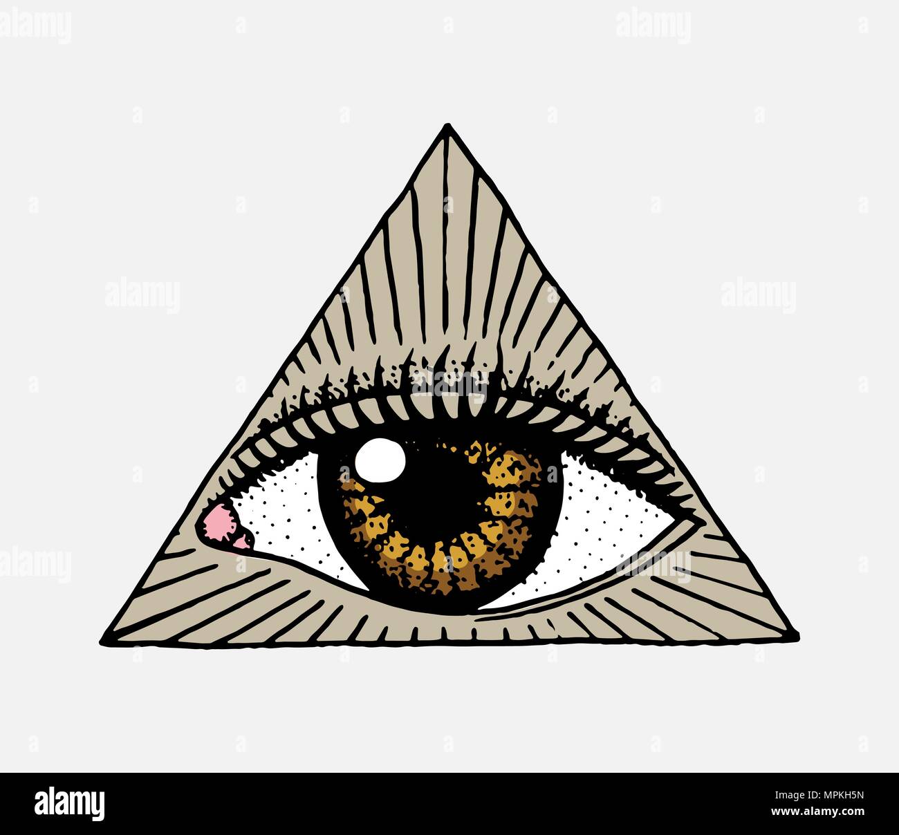 Face detailed. seeing eye in the triangle. Fashion Tattoo artwork for ...