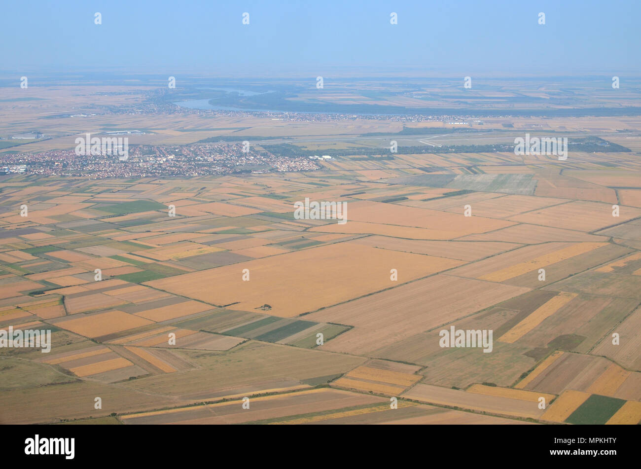 Landscape and a city suburb seen from the air Stock Photo - Alamy
