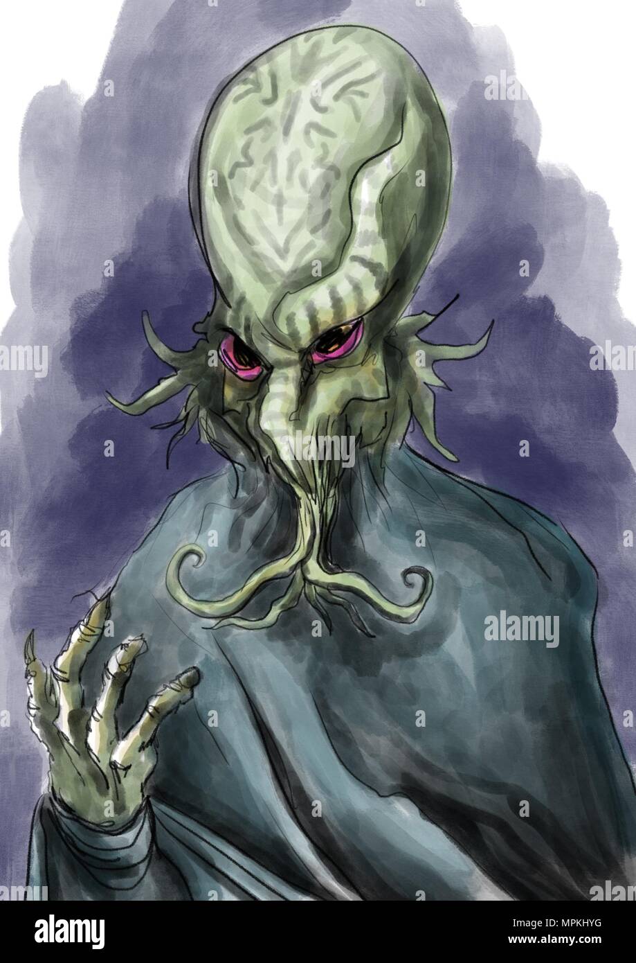 illustration of a monster Stock Photo - Alamy
