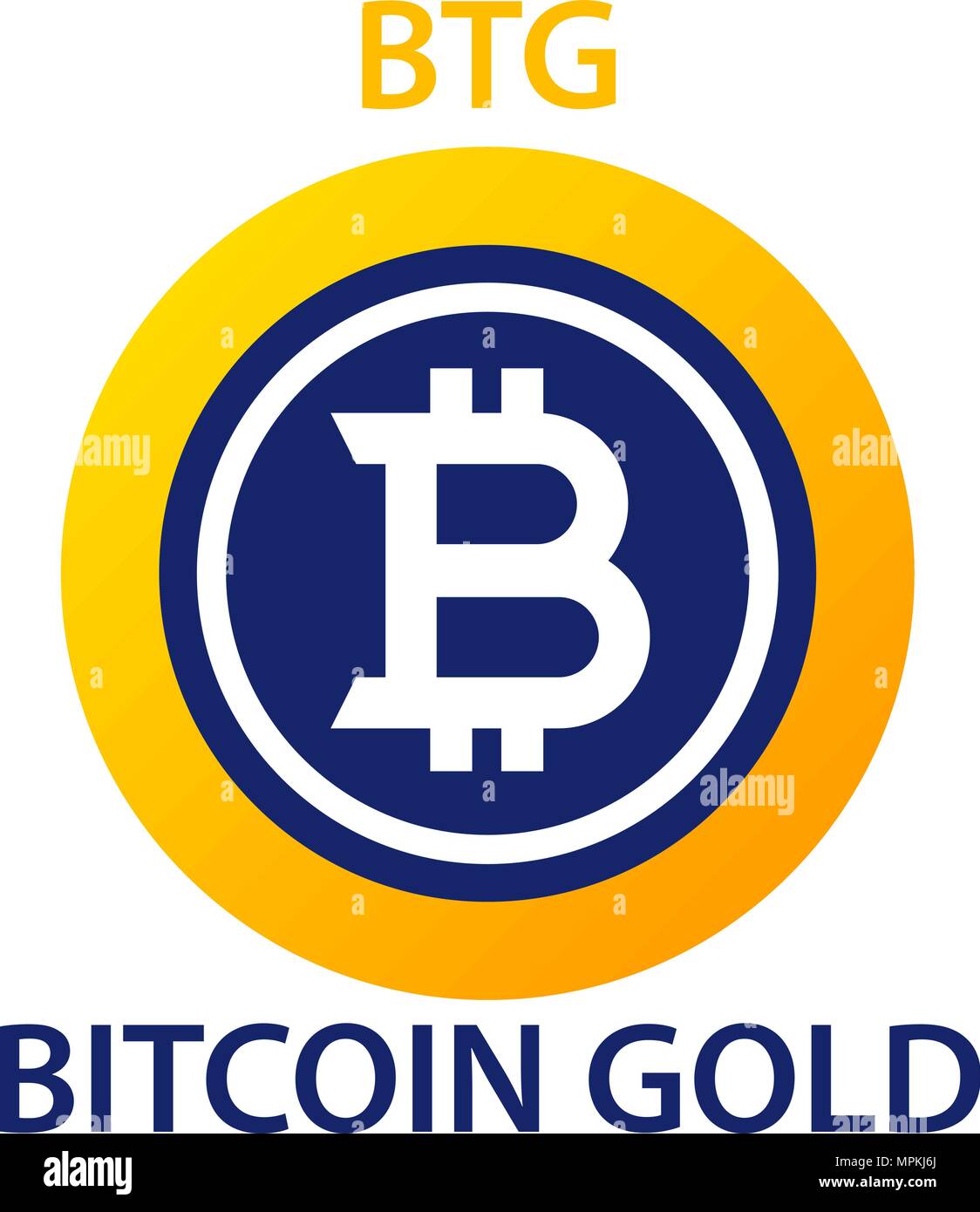 Bitcoin Gold Coin cryptocurrency blockchain icon. Virtual electronic ...