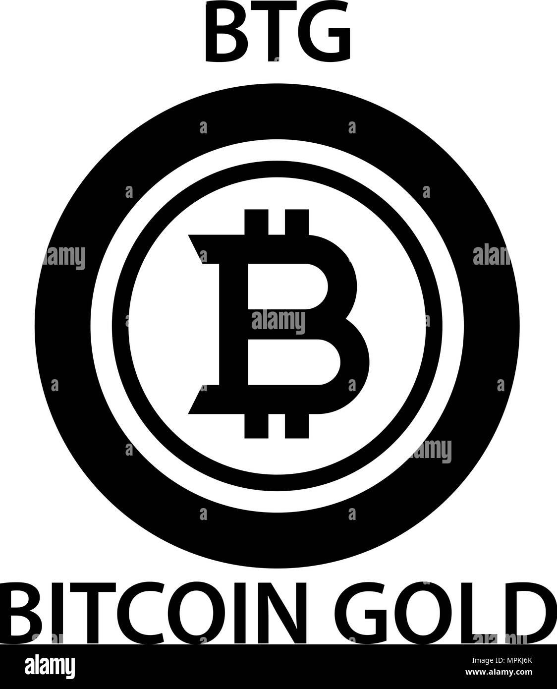 Bitcoin Gold Coin cryptocurrency blockchain icon. Virtual electronic ...