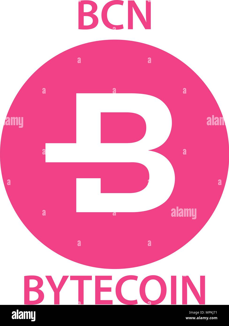 Bytecoin Coin cryptocurrency blockchain icon. Virtual electronic ...