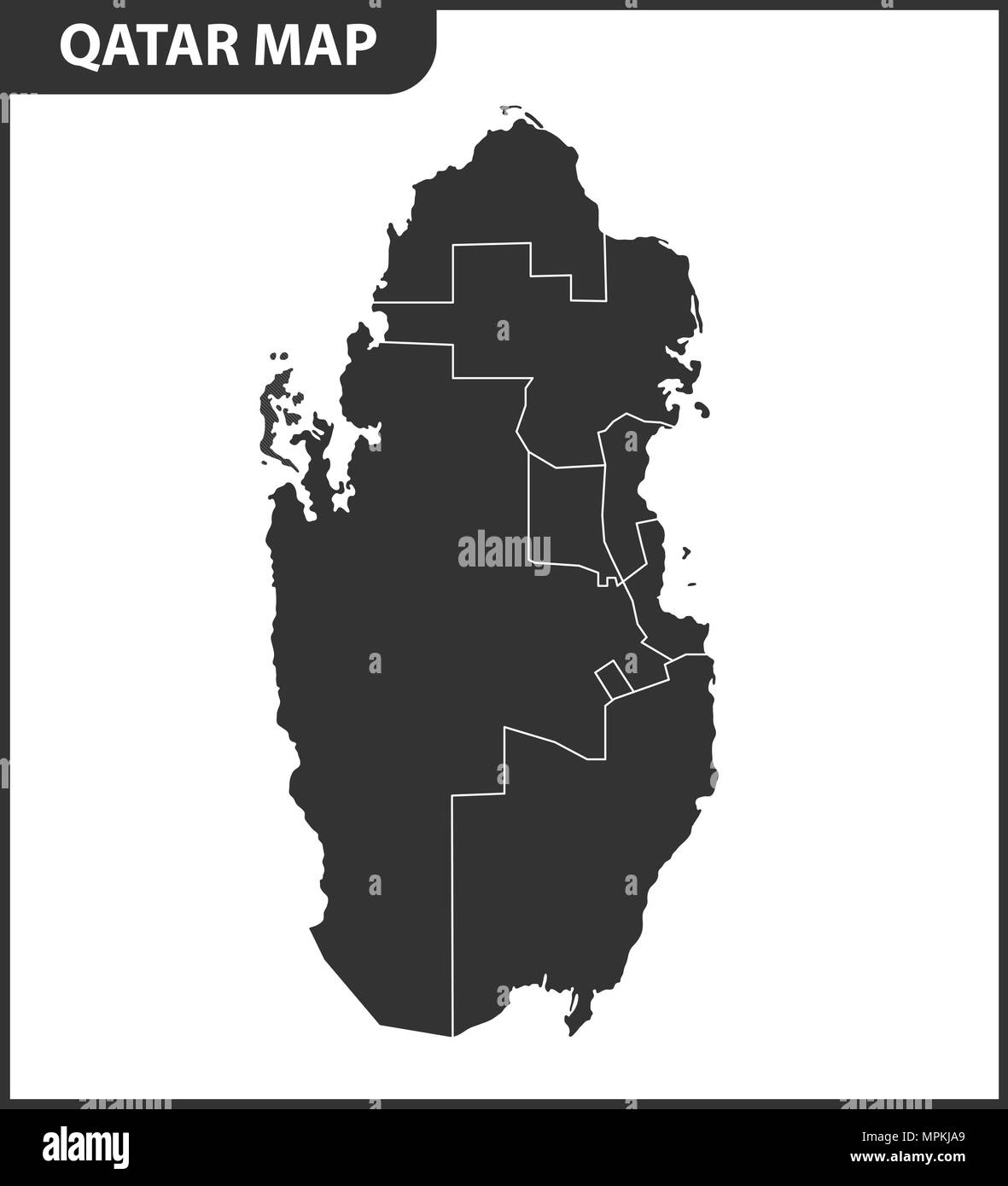 The detailed map of Qatar with regions or states. Administrative ...