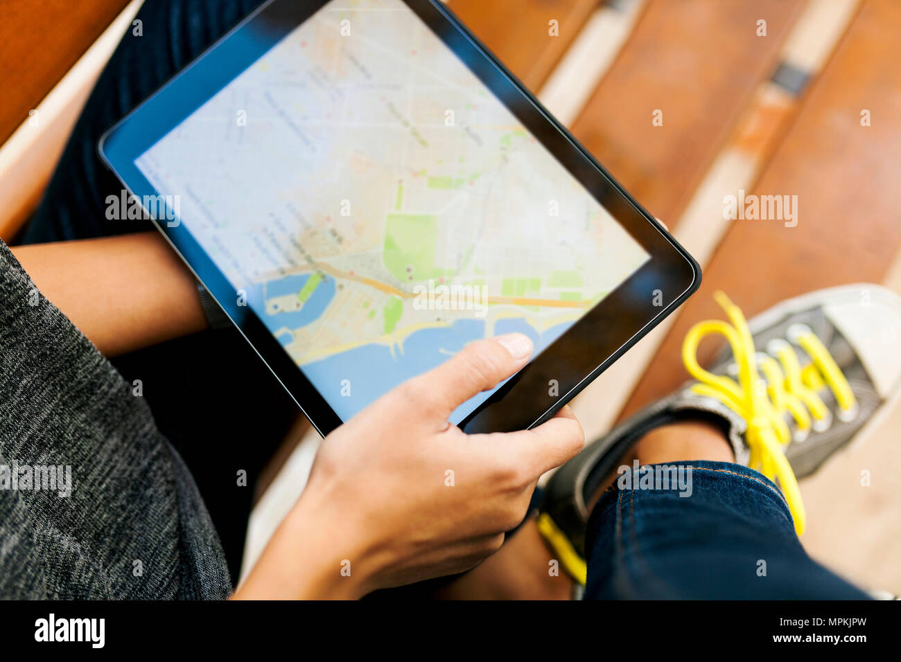 Tablet map hi-res stock photography and images - Alamy