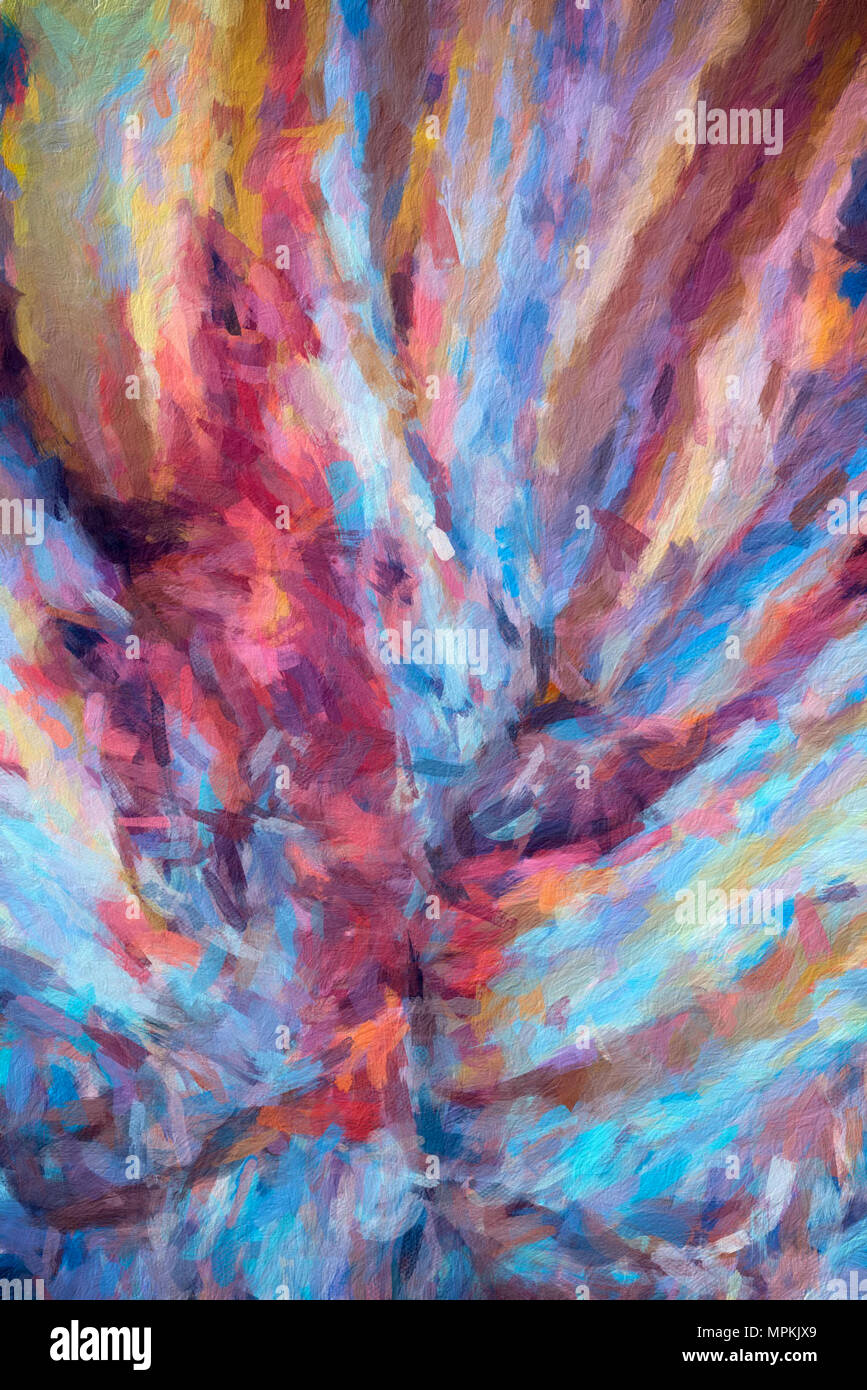 Abstract digital oil painting full of texture and bright color Stock ...