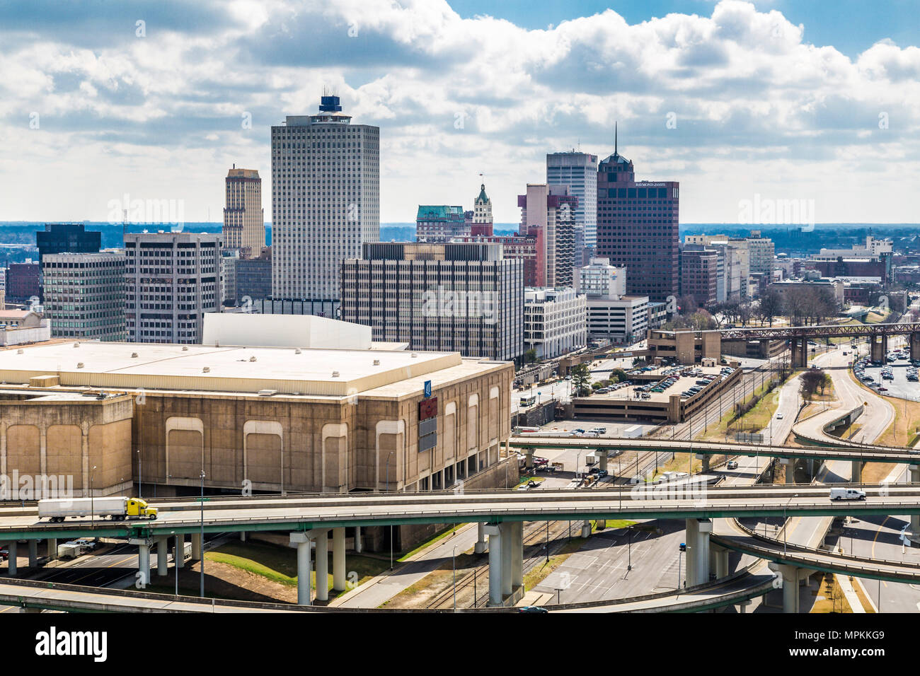 Aerial view of downtown Memphis, Tennessee Stock Photo - Alamy