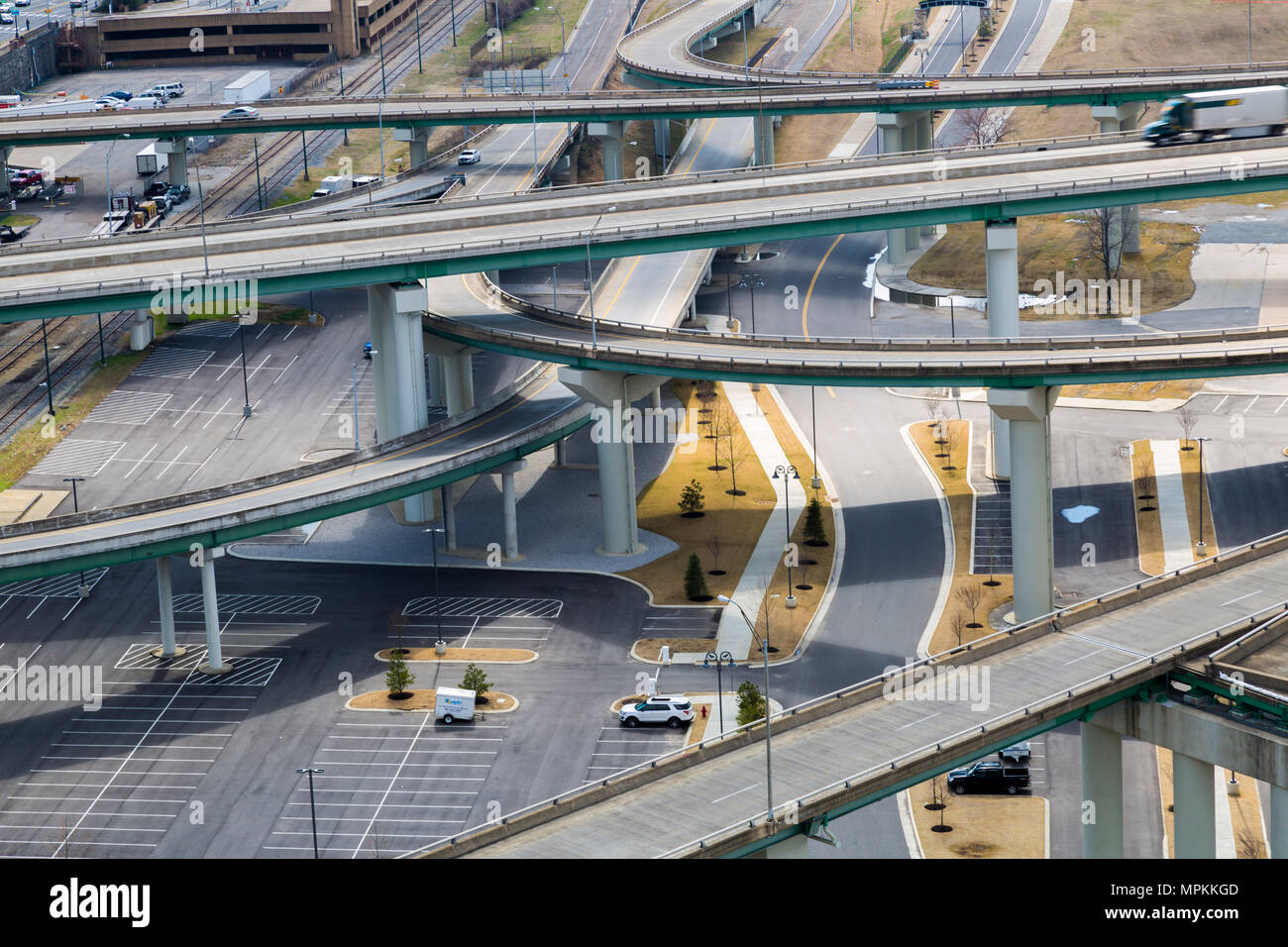 Tangle of ramps for the I-40 interstate interchange in Memphis ...