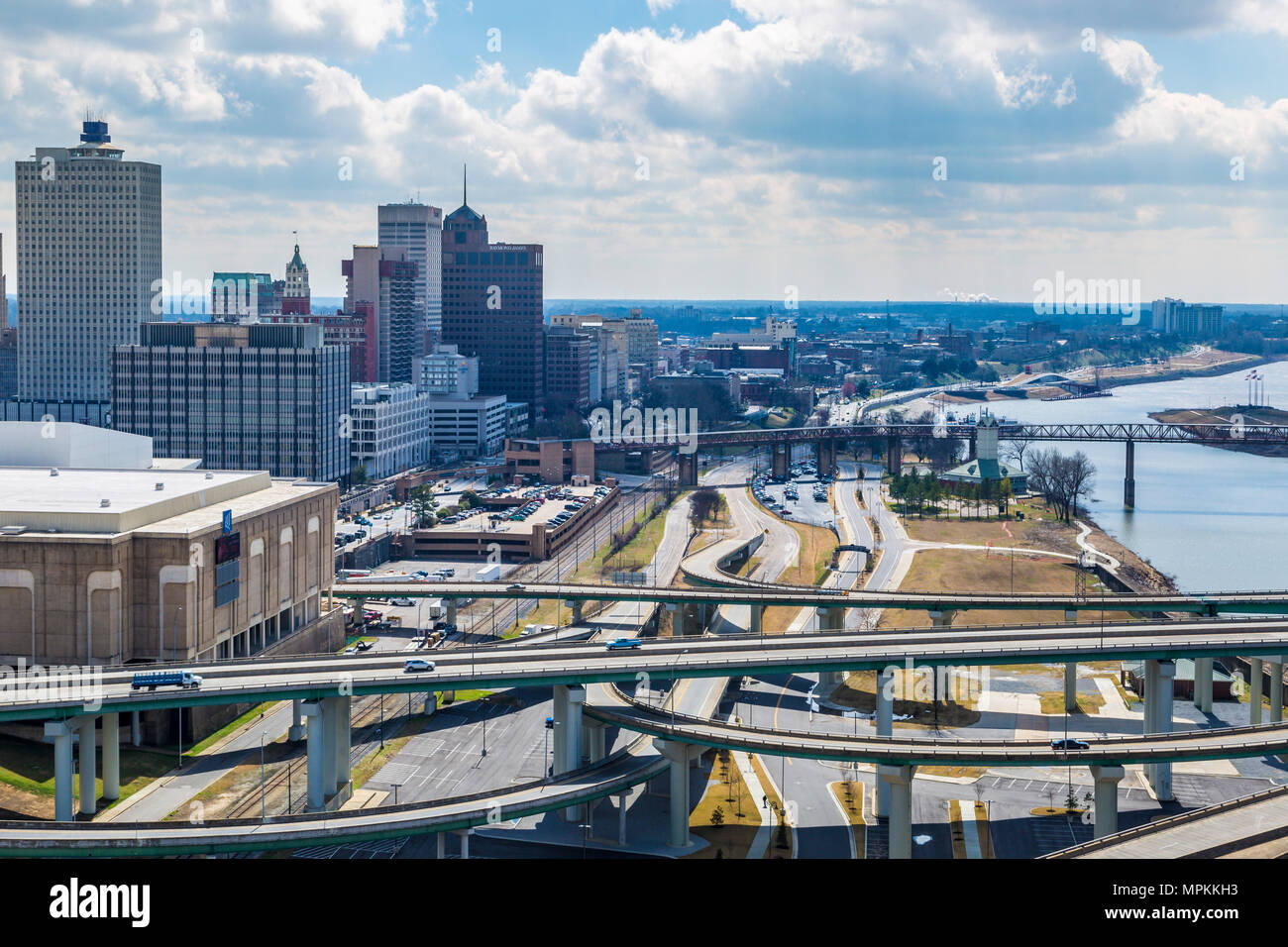 Aerial view of downtown Memphis, Tennessee Stock Photo - Alamy