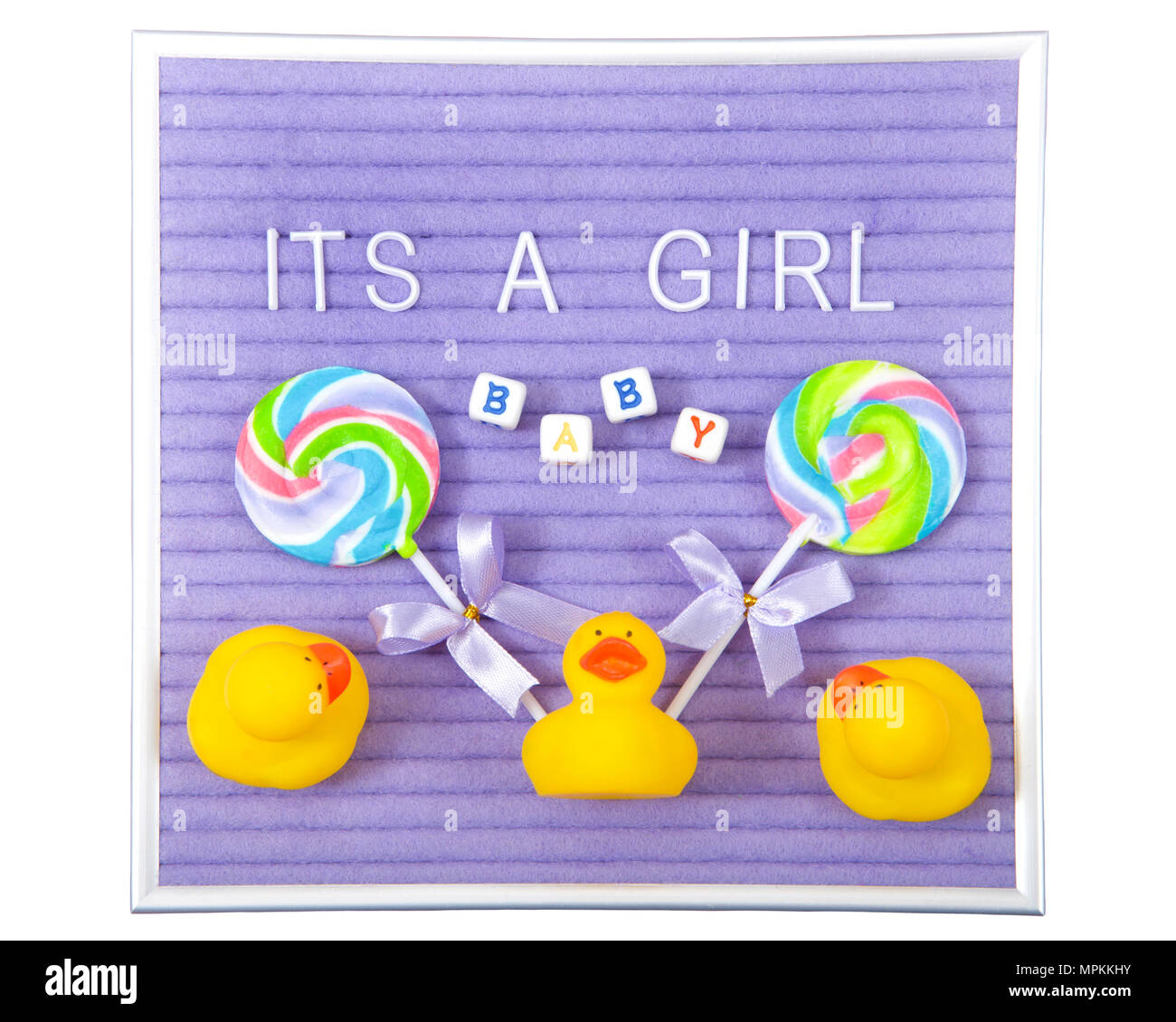 Its A Girl Banner Purple