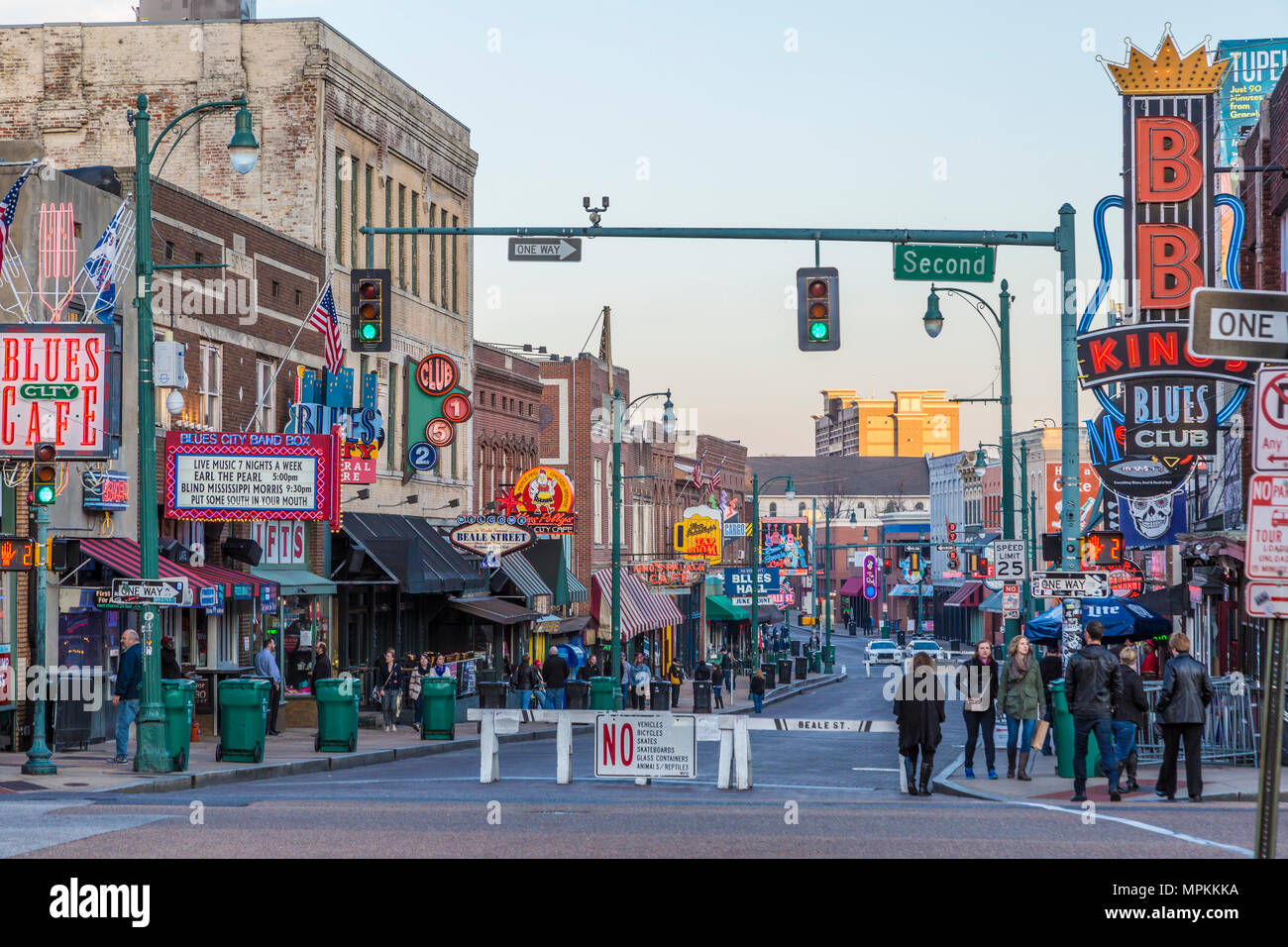 Historic Beale Street, known as the Home of the Blues in Memphis ...