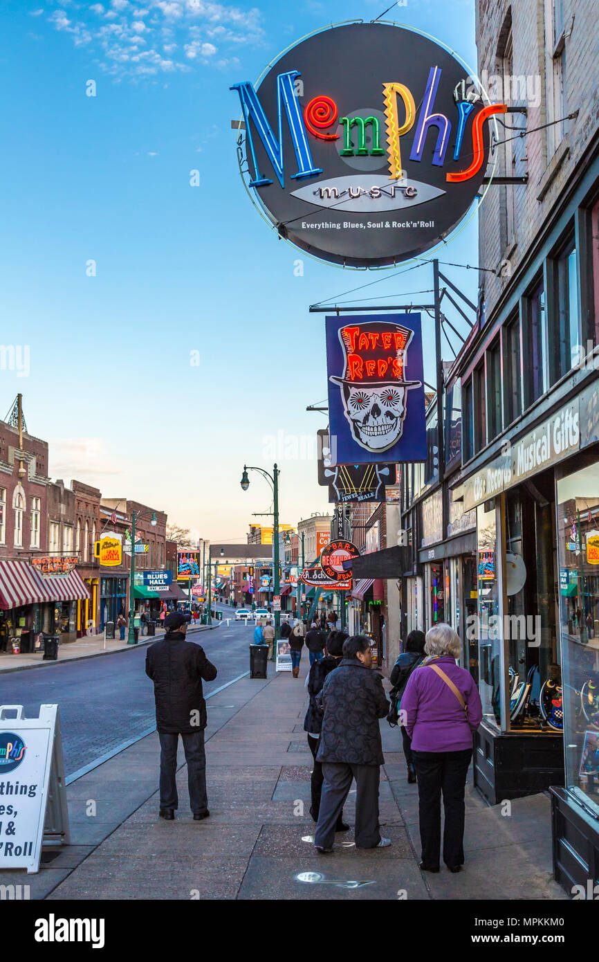 Historic Beale Street, known as the Home of the Blues in Memphis ...