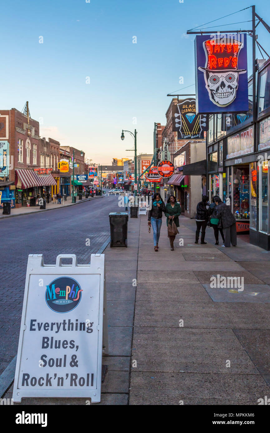 Historic Beale Street, known as the Home of the Blues in Memphis ...