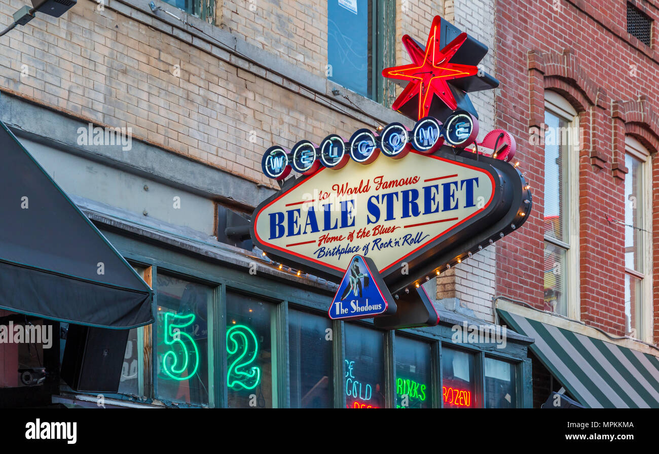 Historic Beale Street, known as the Home of the Blues in Memphis ...