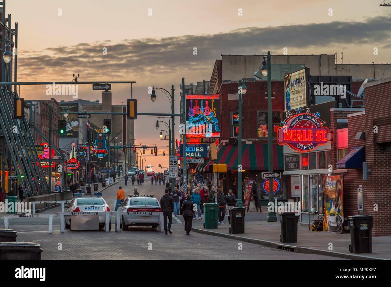 Historic Beale Street, known as the Home of the Blues in Memphis ...