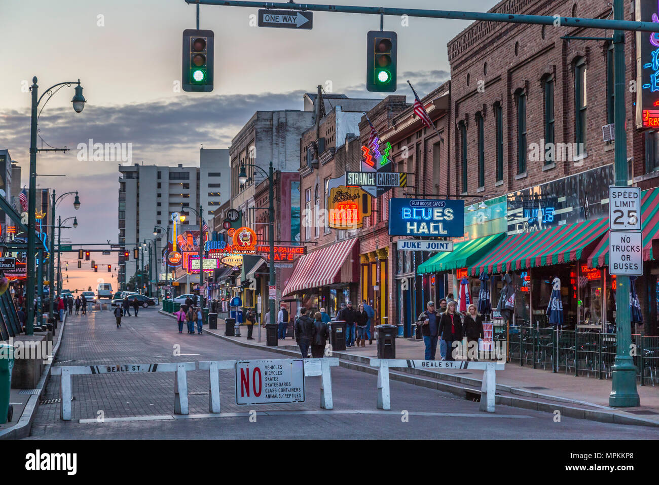 Historic Beale Street, known as the Home of the Blues in Memphis ...