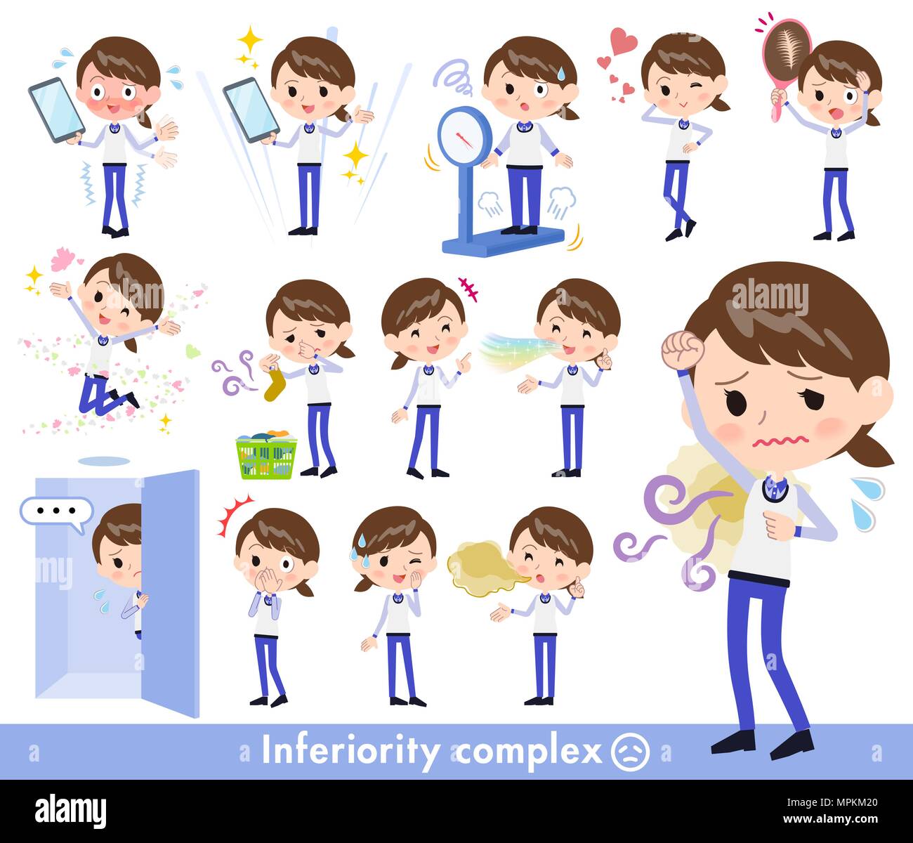 Store staff Blue uniform women complex Stock Vector Image & Art - Alamy