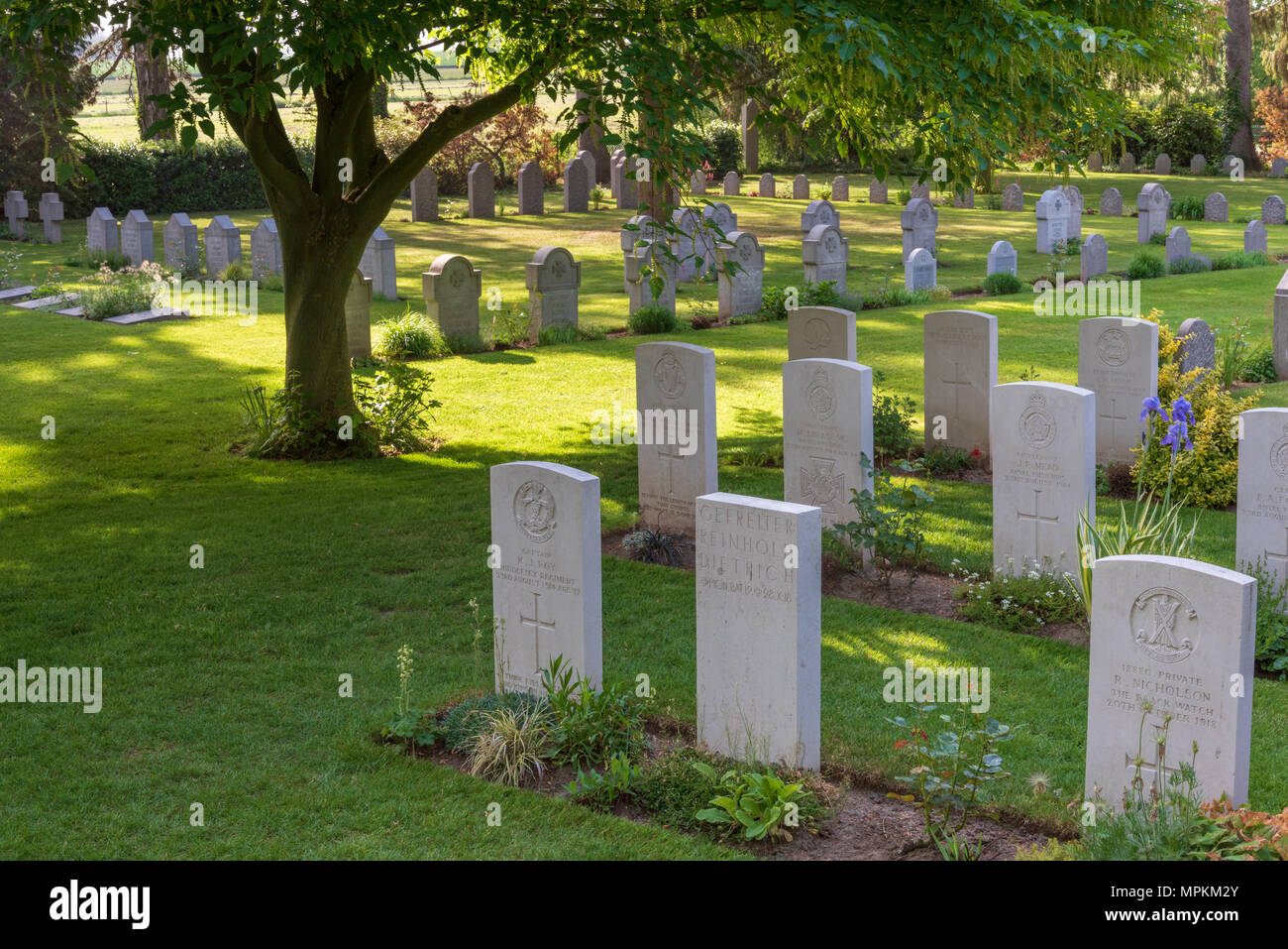 German and British war graves at St Symphorien Military Cemetery near ...