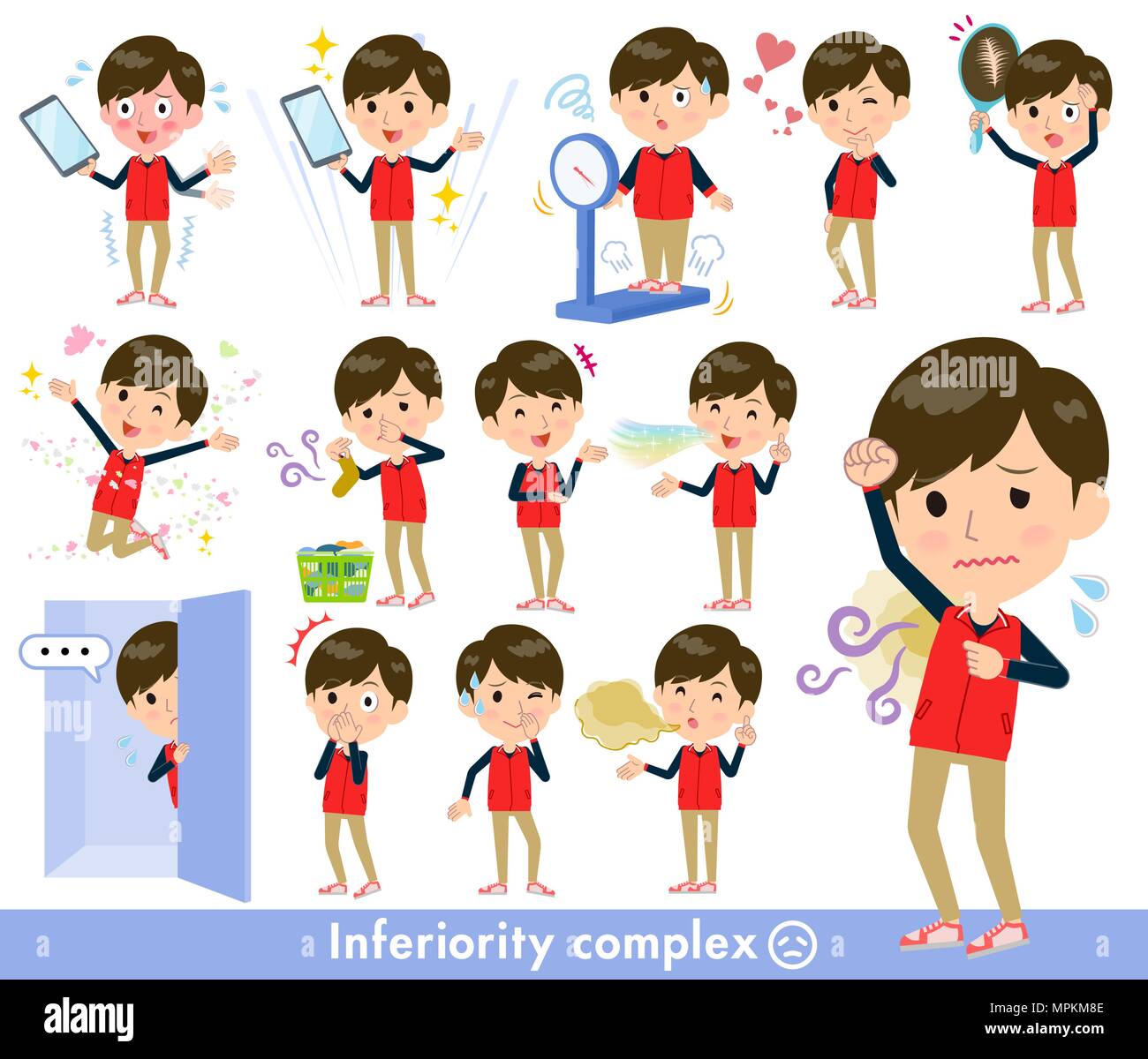 Store staff red uniform men complex Stock Vector Image & Art - Alamy