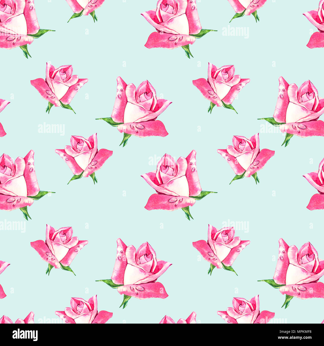 Natural pink roses background. Seamless pattern of red and pink roses ...