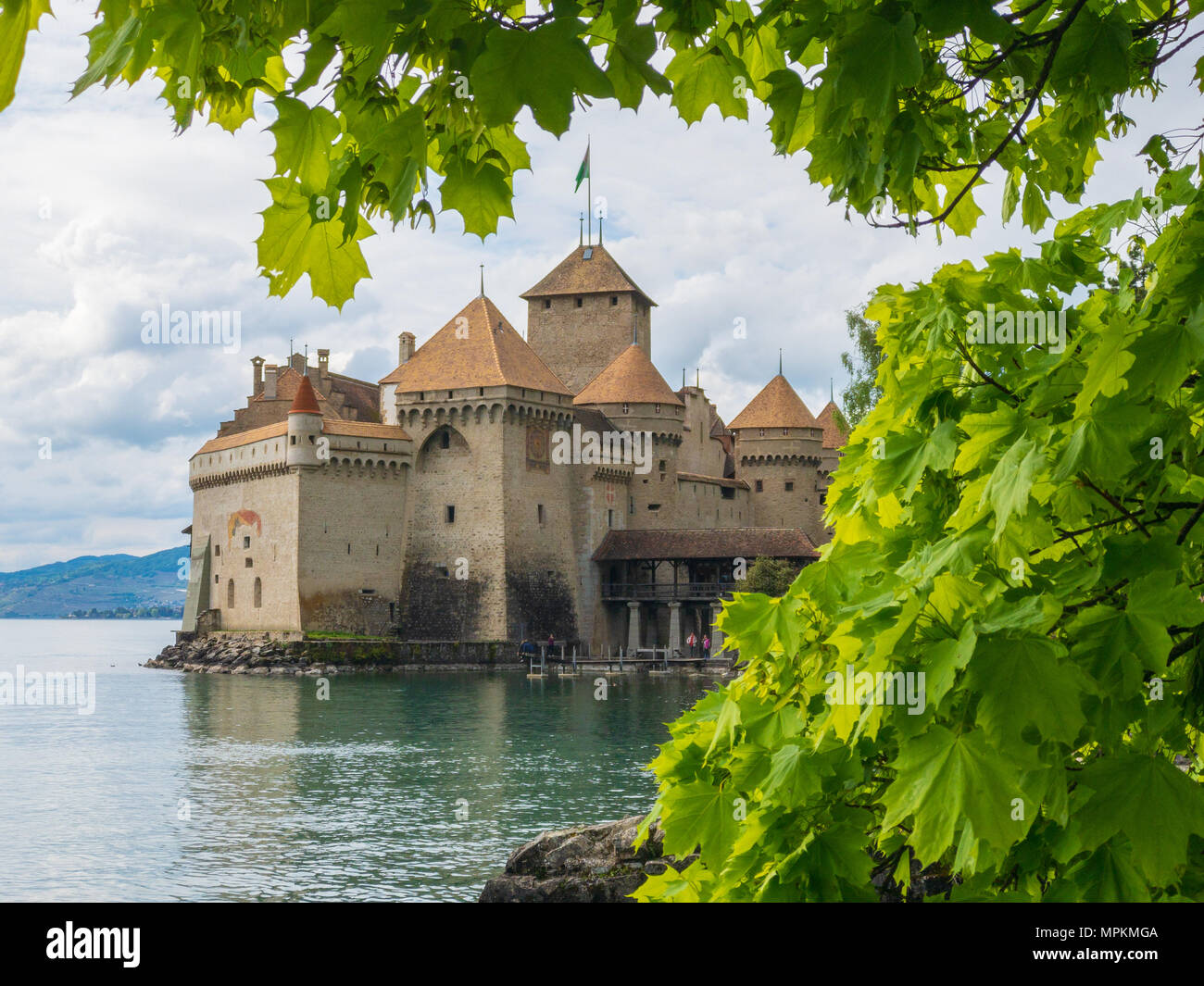 Chillon Castle - The medieval fortress Stock Photo - Alamy