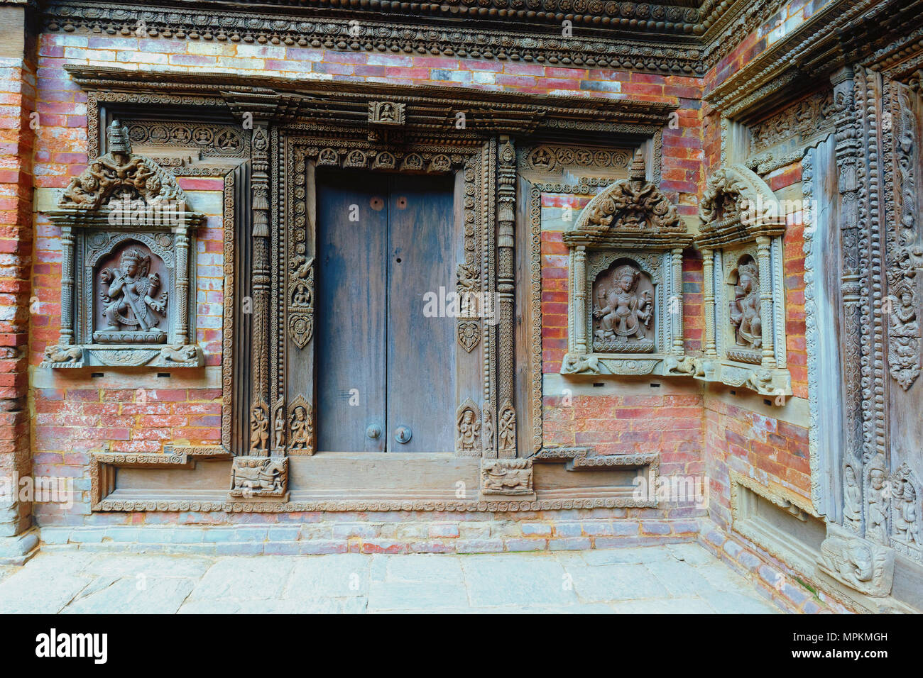 Mul Chowk courtyard, Wall carved Statues, Hanuman Dhoka Royal Palace ...