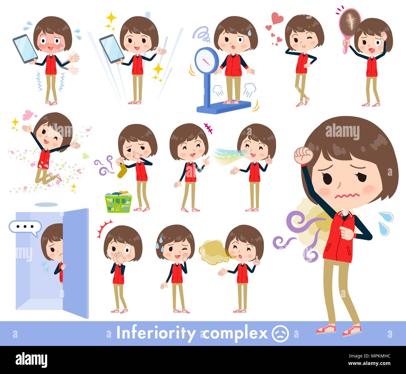 Store staff red uniform women complex Stock Vector Image & Art - Alamy