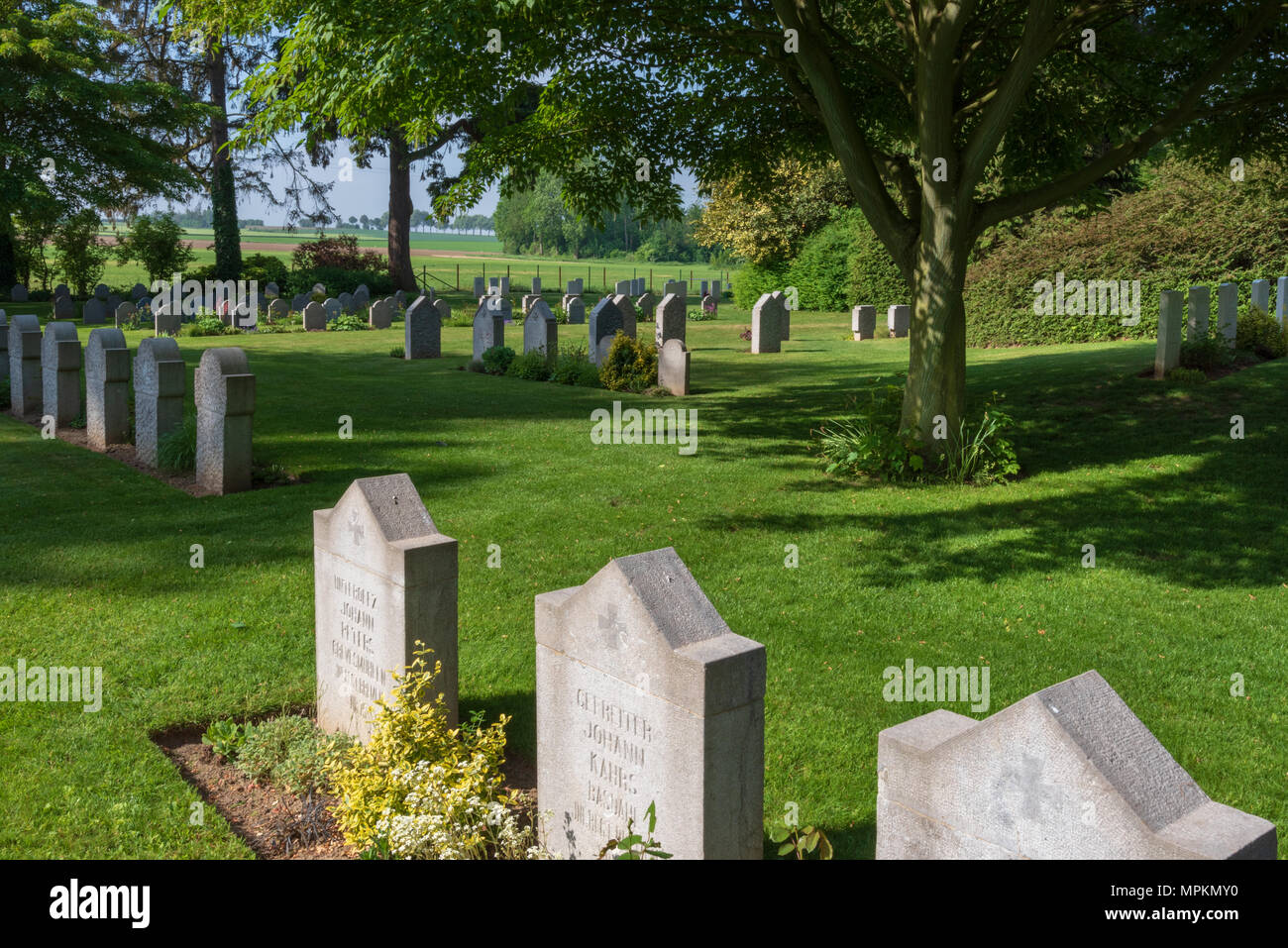 German and British war graves at St Symphorien Military Cemetery near ...