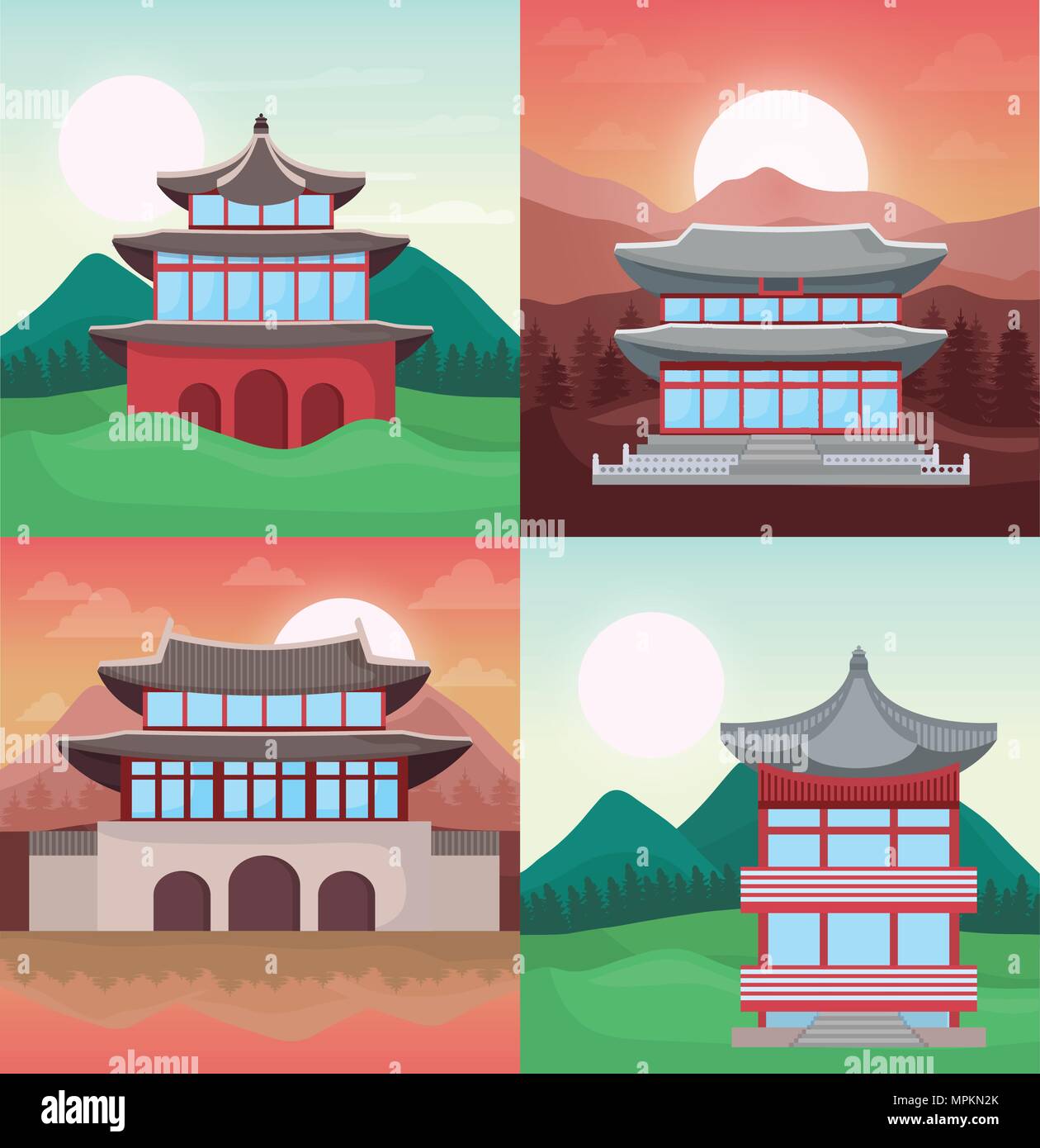 Royal ancient temples Stock Vector Images - Alamy