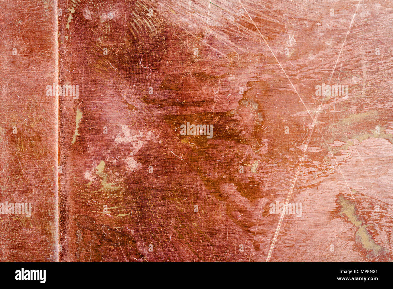 Scratched dirty dusty copper plate texture, old metal background ...