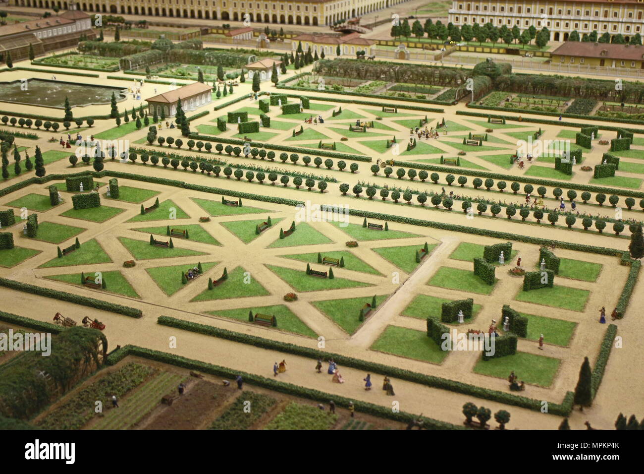 French regular garden classical symmetry layout Stock Photo - Alamy