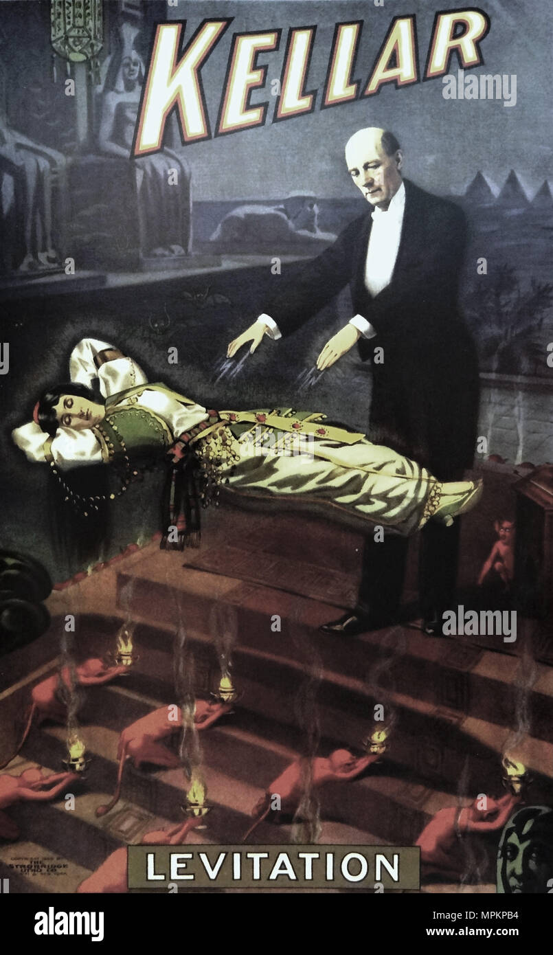 Magician Harry Kellar "Levitation" Poster. Stobridge Litho (1900 Stock ...