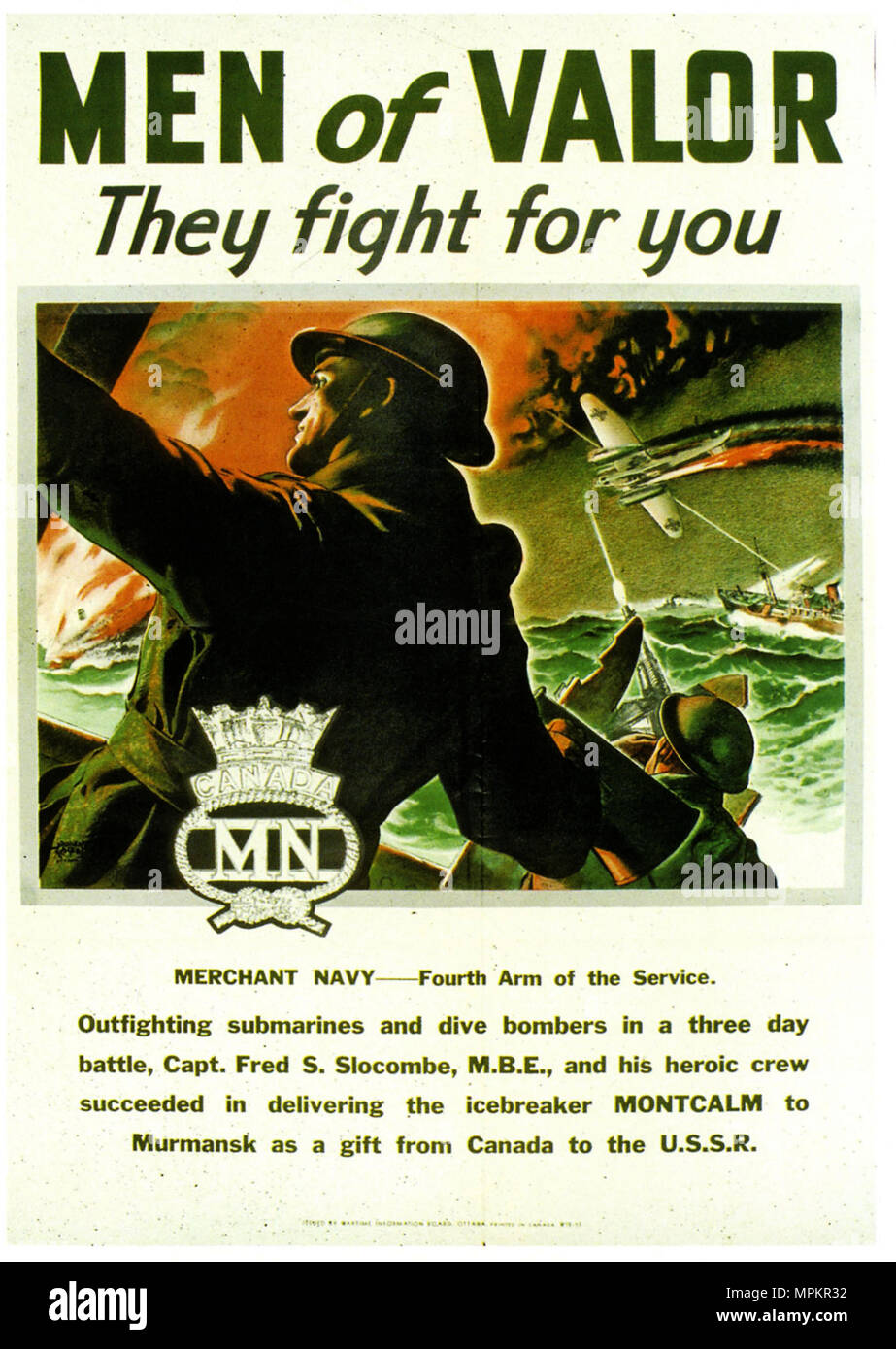 Canadian WWII Vintage Propaganda Poster - Making the Murmansk Run Stock ...