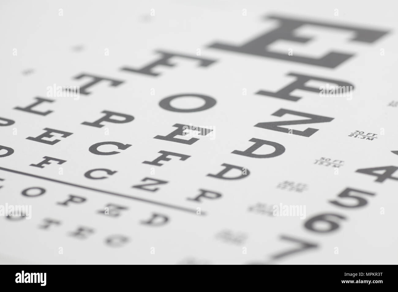 Eyesight test chart isolated on white background Stock Photo - Alamy