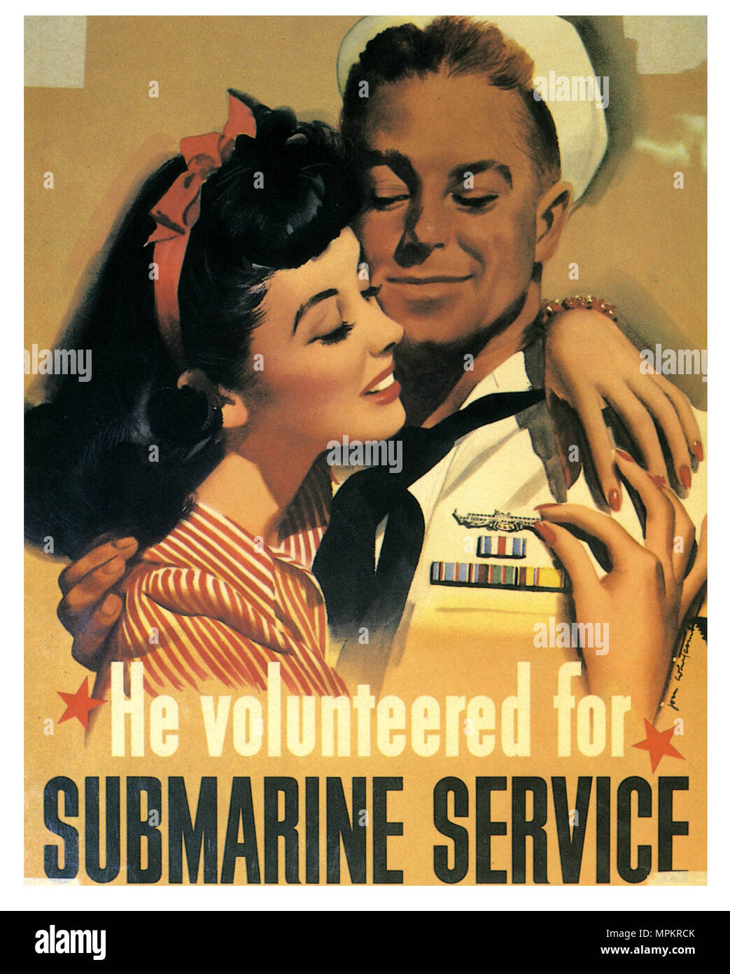 U.S WWII Vintage Propaganda Poster - Watching the Submarine Races, 1944 ...