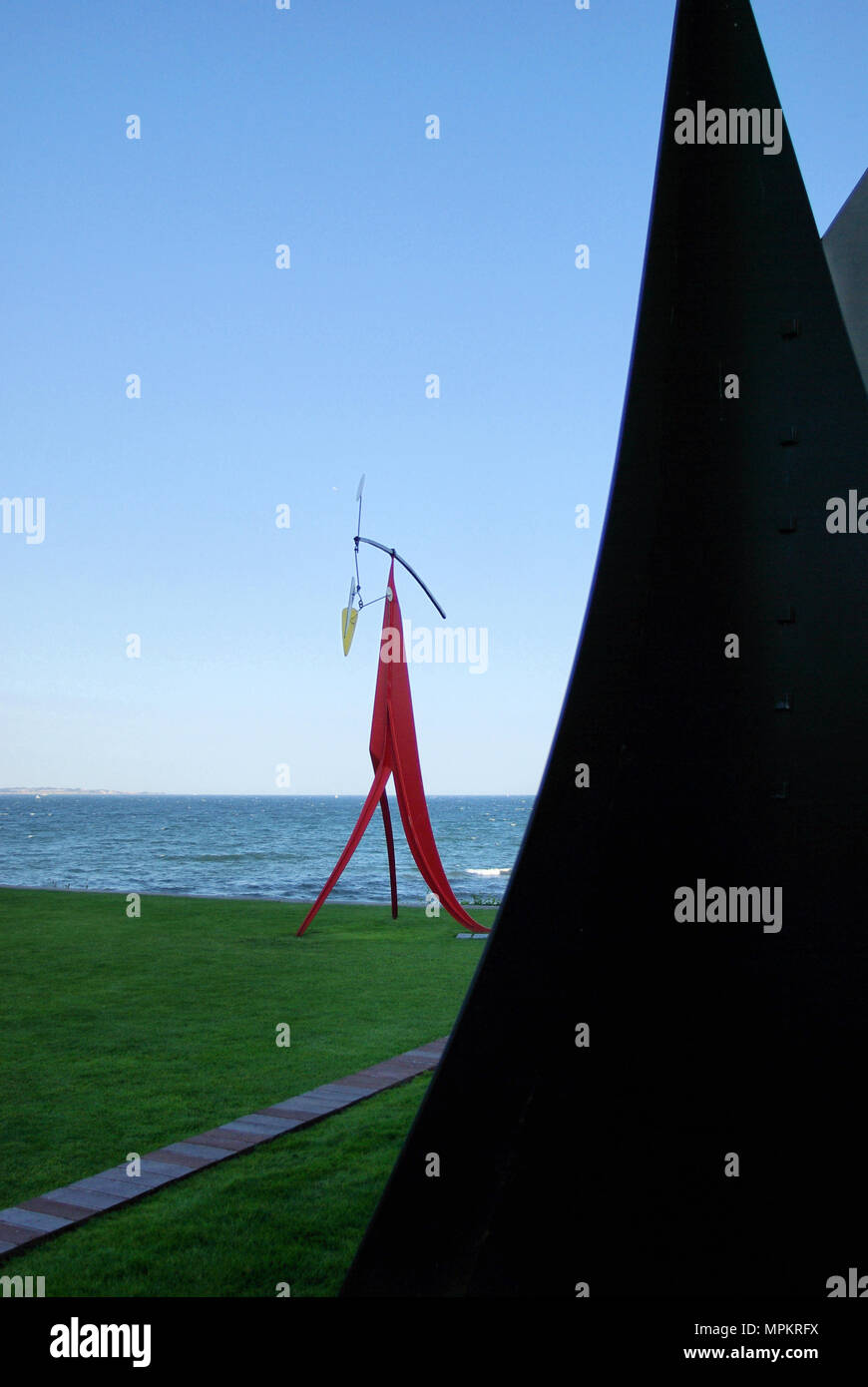 Joan Miro statues by the sea, Louisiana Museum of modern art, Denmark ...