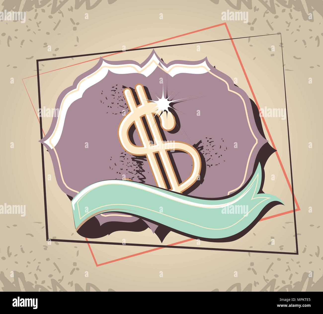 money symbol retro style vector illustration design Stock Vector Image ...