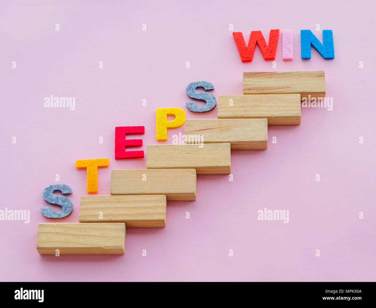 Concept of building success foundation. Wooden blocks in the shape of a ...
